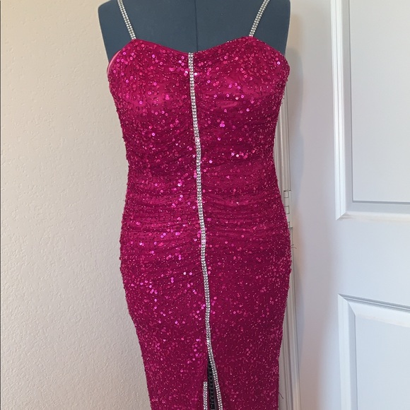 Dresses | Magenta Sequin Prom Dress | Poshmark